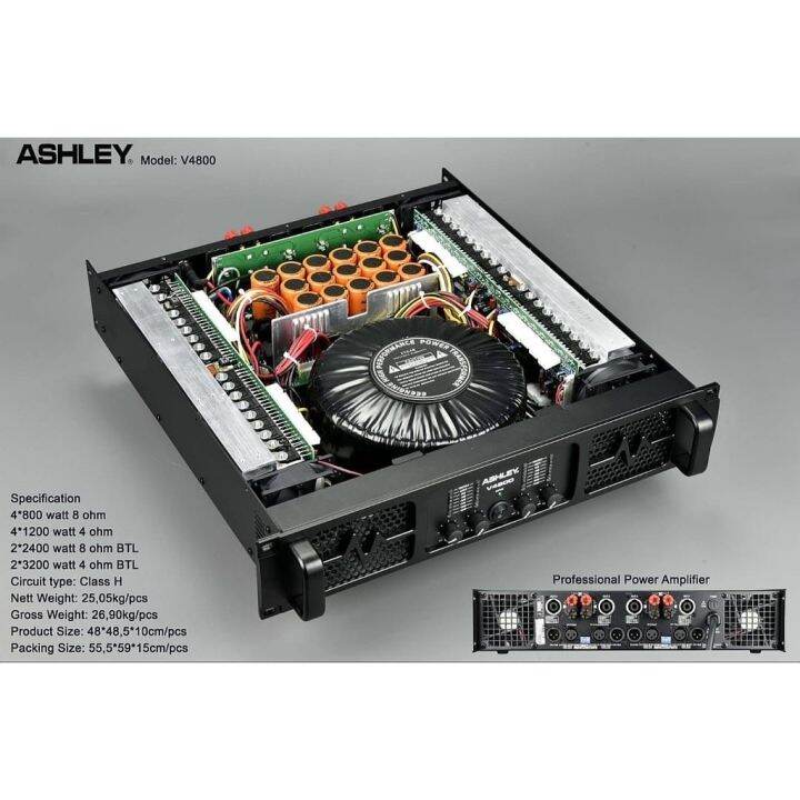 (PETI KAYU) MODEL BARU POWER AMPLIFIER ASHLEY V4800 ( 4 CHANNEL ) ORIGINAL | Lazada Indonesia