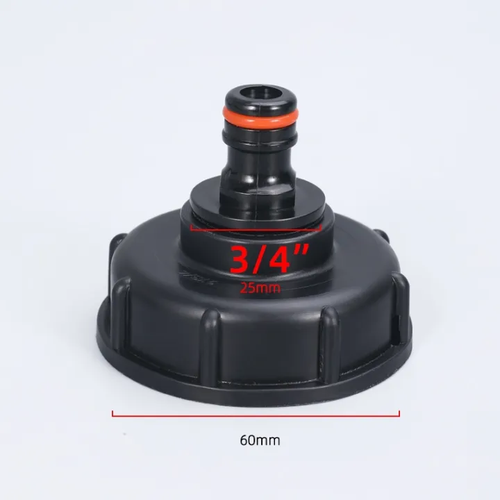 Black Plastic IBC Tank Tap 60mm Coarse Thread Fitting 1000L Water ...