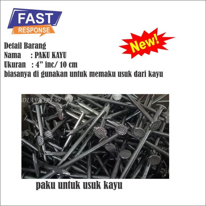 paku kayu ukuran 4" berat 1/4 kg 1/2 kg dan 1 kg sedia paku usuk kayu ...