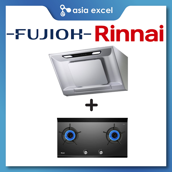 FUJIOH FR-SC2090R 90CM CHIMNEY HOOD + RINNAI RB-2CGN 2 BURNER INNER FLAME GLASS GAS HOB | Lazada ...