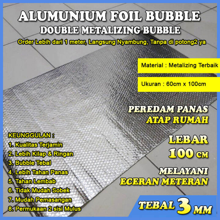Alumunium Foil Bubble Peredam Panas Atap Rumah 2 Double Side Tebal 3 mm ...