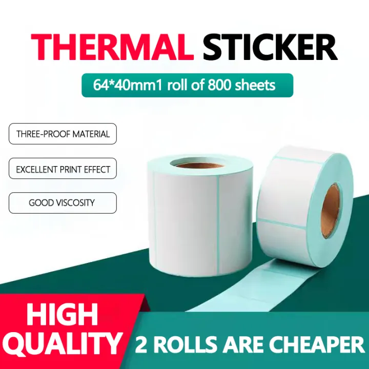 Ajia 2roll Direct Thermal Adhesive Waterproof Barcode Label Sticker ...