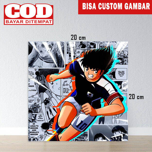 Poster Captain Tsubasa/Hiasan Dinding Kayu 6mm 20x20 cm/Wall Decor ...