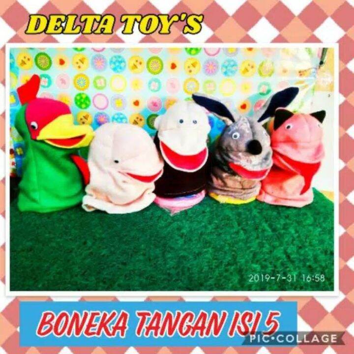 MAINAN EDUKASI ANAK BONEKA TANGAN ( MULUT MANGAP ) WOOL ISI 5 , BONEKA ...