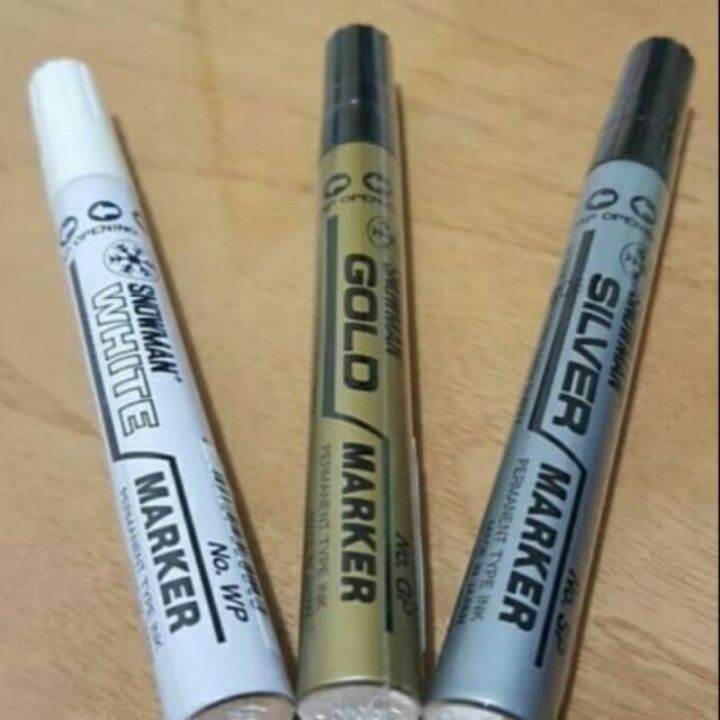 PERMANENT PAINT MARKER SNOWMAN WHITE - GOLD - SILVER | SPIDOL SNOWMAN ...