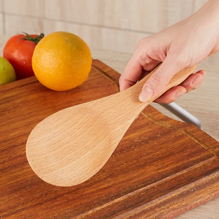 Onlycook wooden rice spoon wooden natural rice spoon non-stick special ...