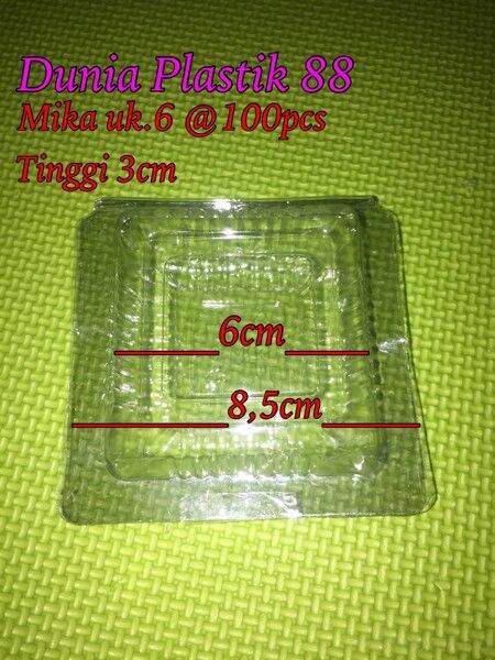 Isi100pc ukuran 6 box PLASTIK MIKA bening lipat staples tempat wadah ...