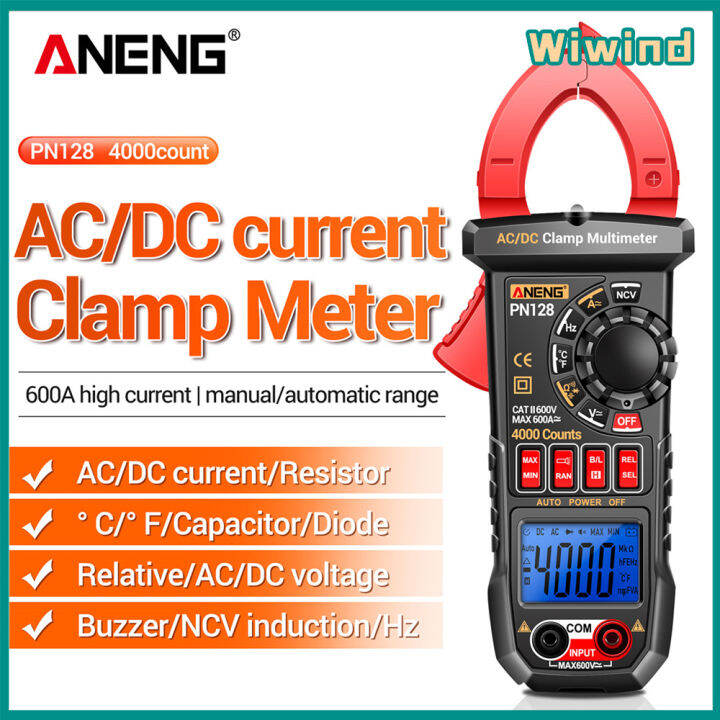 ANENG PN128 Clamp Digital Multimeter 4000 นับเครื่องตรวจจับแรงดันไฟฟ้า ...