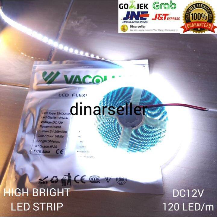 VACOLUX LED STRIP 2835 IP20 120 LED/m LED DC12V PANJANG 5 METER ...