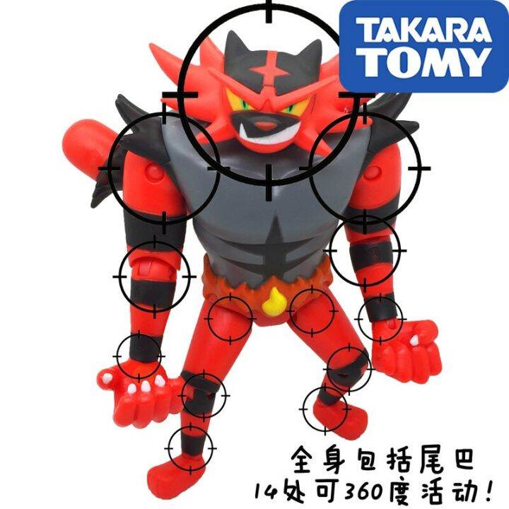 TAKARA TOMY Genuine Pokemon Action Figure Joint Movable 15CM Incineroar ...