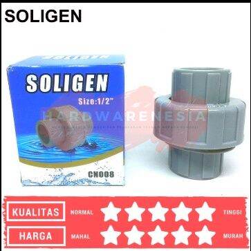 Watermur PVC SOLIGEN 1/2 in Polos / Water mur Plastik / Union Fitting ...