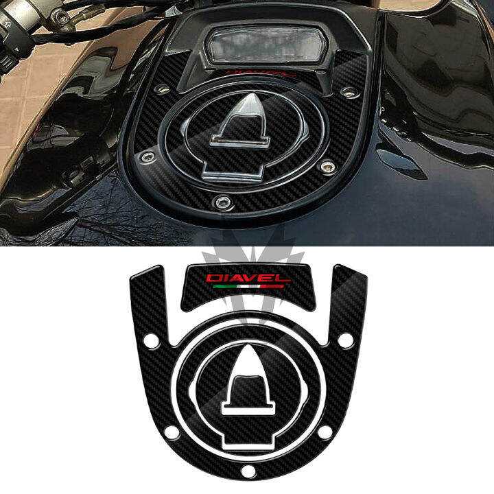 3d Carbon Look Motorcycle Fuel Cap Tank Pad Protection Decals For