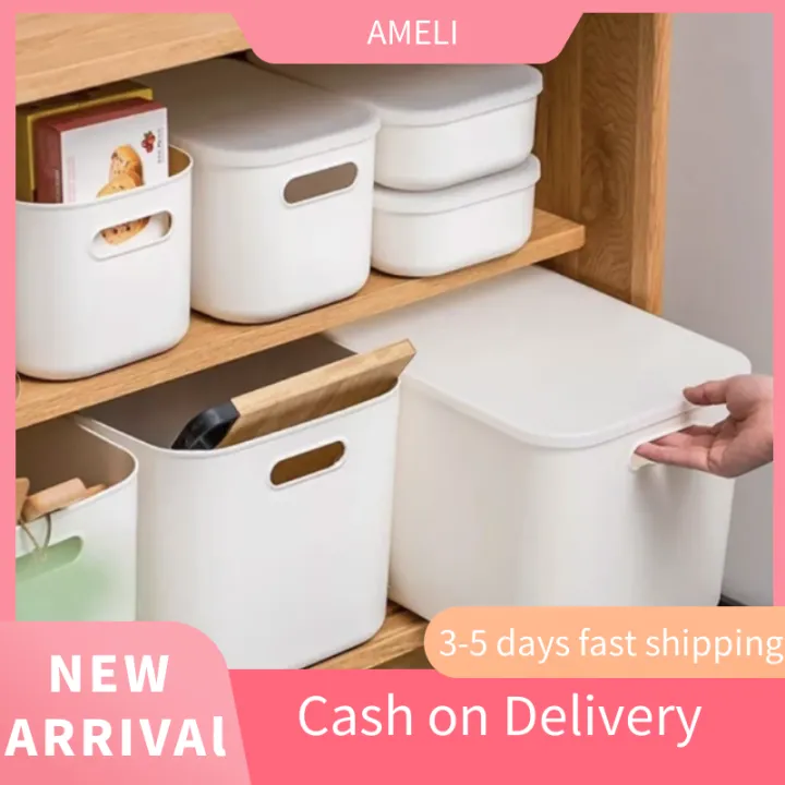 Japanese Desktop Storage Box With Lid Organizer Dust-Proof Wardrobe ...