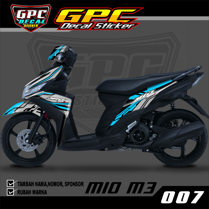 Decal Sticker Yamaha MIO M3 007 Fullbody Custom Desain-dekal Stiker MIO ...