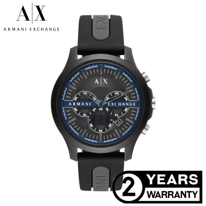 Armani Exchange AX2447 Men's Chronograph Black and Gray Silicone Watch ...