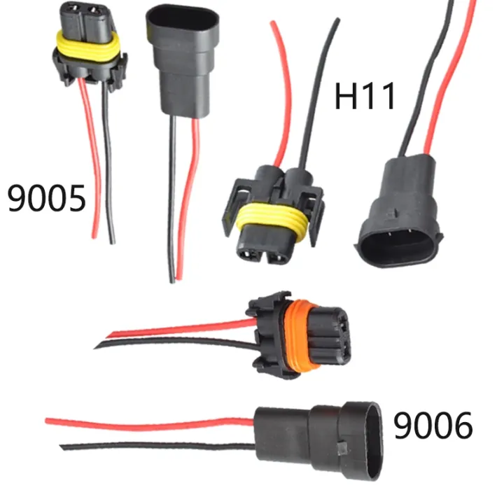 9005 9006 H11 2 Pin Way auto connector Waterproof Electrical Wire Connector Plug Female Male ...