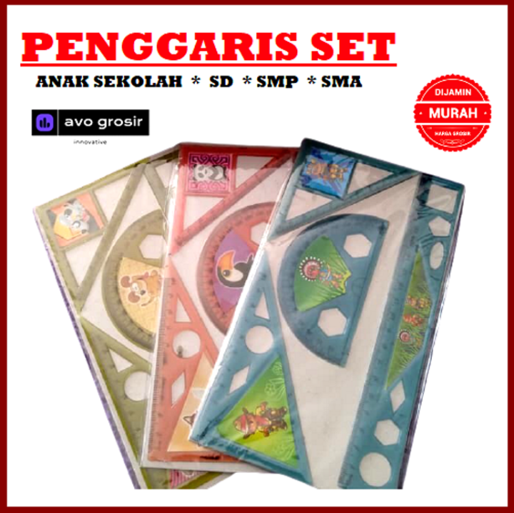 penggaris set anak sekolah | Lazada Indonesia