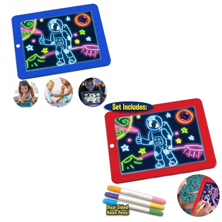 Magic Pad Light Drawing Board 3D Board Creative Kids Children Pen LED ...