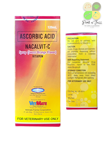 (Bundle of 2) Nacalvit-C 120 ml Ascorbic Acid Syrup (Sweet Orange ...