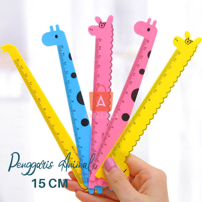 Penggaris Anak Plastik 15cm Karakter Hewan Lucu/ Animal Ruler | Lazada ...