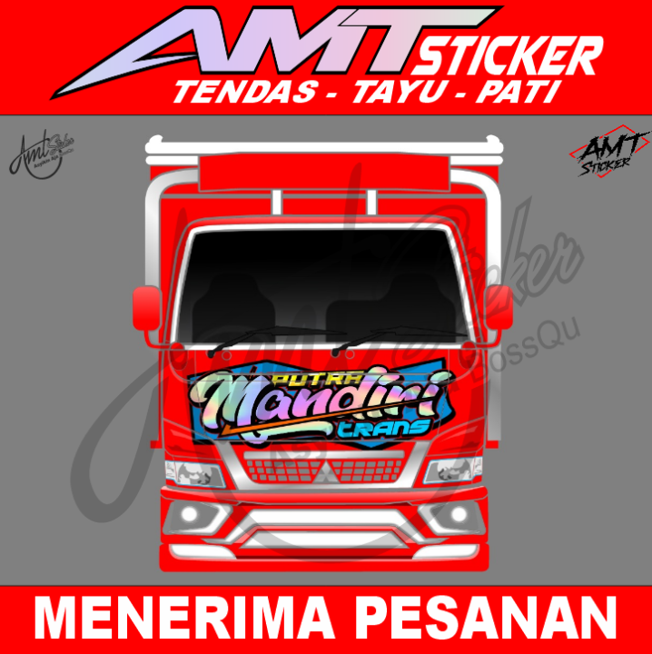 Stiker Kabin Depan Truk Canter - Sticker Tulisan Hologram - Bisa Custom ...
