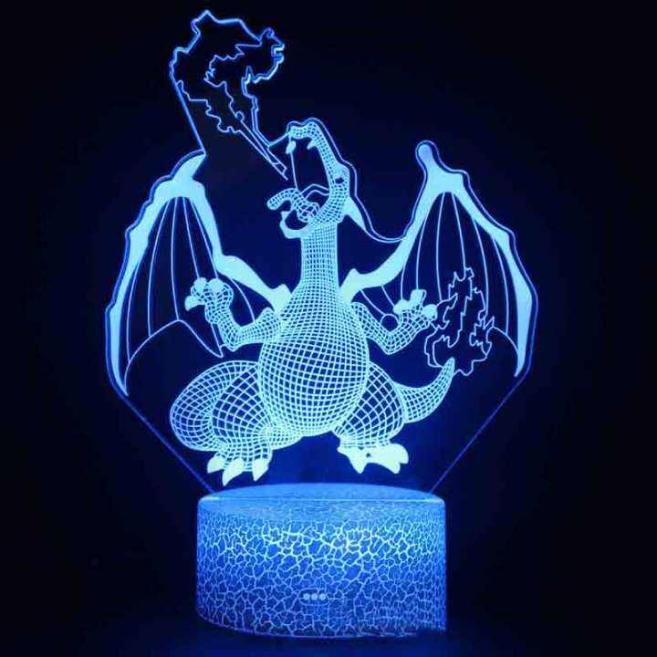 Pokemon Charizard Eevee Anime Figures 3D Led Night Light Color Changing ...