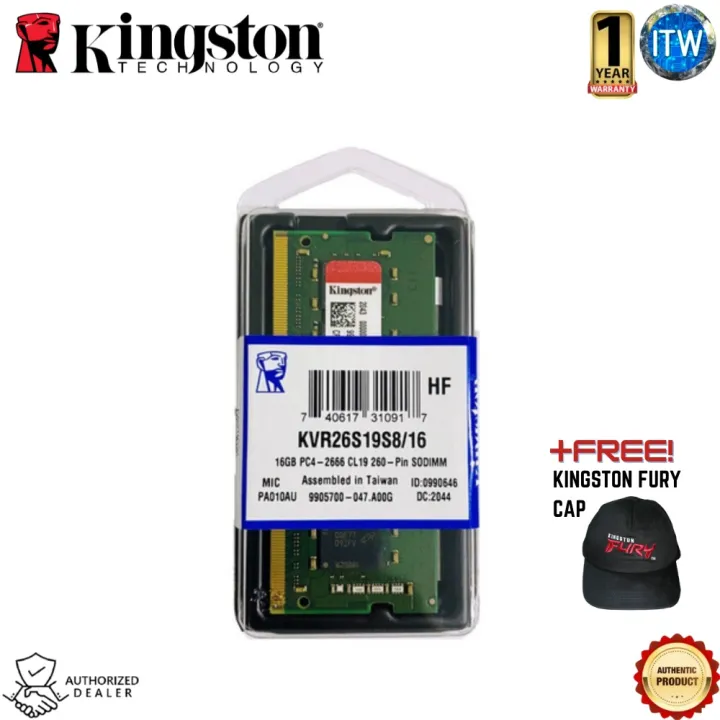 Kingston ValueRAM 16GB DDR4 2666MHZ SODIMM (KVR26S19S8/16) Single ...