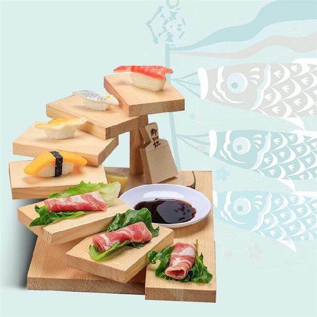 Food display sushi rack supplies look good seafood with rotating snack ...