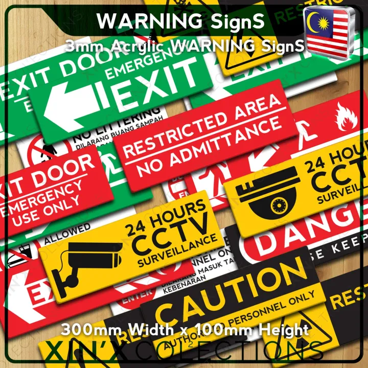 WARNING SIGN AMARAN PAPAN TANDA NO ENTRY CCTV STAFF ONLY ACRLIC NO ...