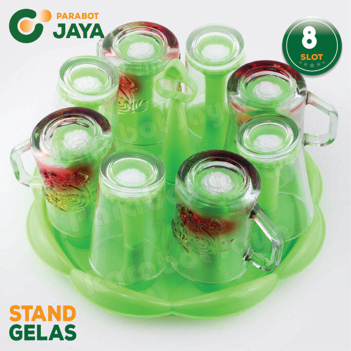 PARABOT JAYA - Gelas Cantik Stand Glass Daisuki - Tempat Gelas Cantik Slot 8 - / Gelas Stand ...