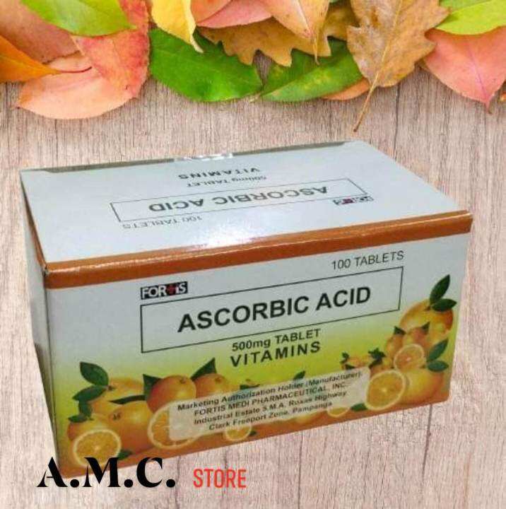 Fortis - Ascorbic Acid - 500mg - 100 tablets in a box - FDA Approved ...