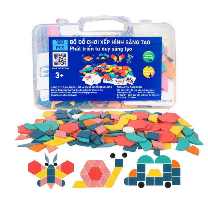 Đồ Chơi Xếp Hình Benrikids, Xếp Hình Họa Tiết Pattern Blocks 180 Chi Tiết Sắc Màu Giúp Bé Sáng ...