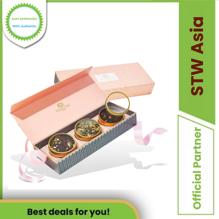 Vahdam Assorted Tea Gift Set - Blush, 3 Teas in a Tea Sampler Gift Box ...