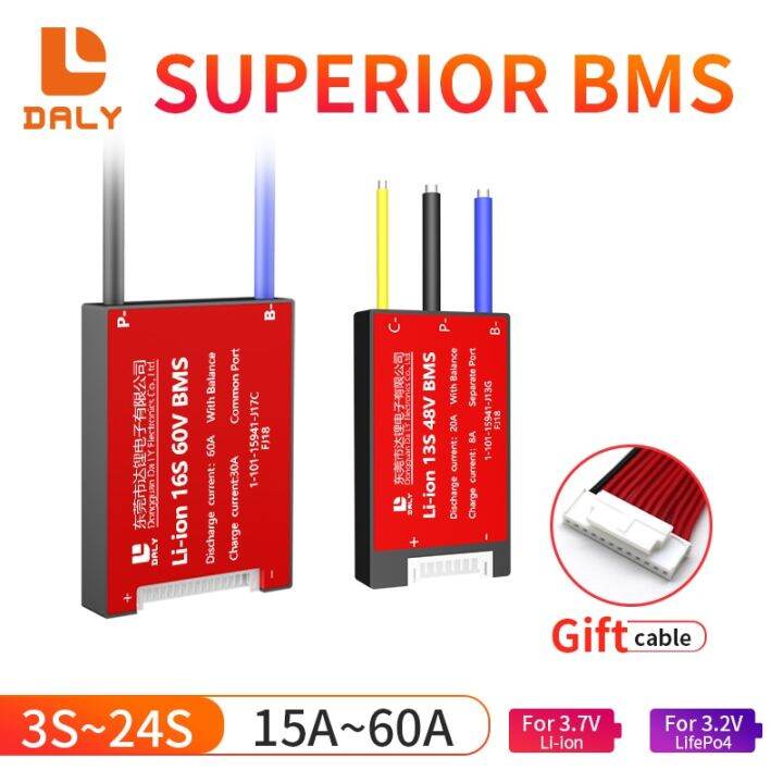 Li-ion And LiFePO4 BMS Active Balance 3S 4S 6S 7S 8S 10S 12S 13S 14S 15S 16S 20S 24S Daly BMS ...
