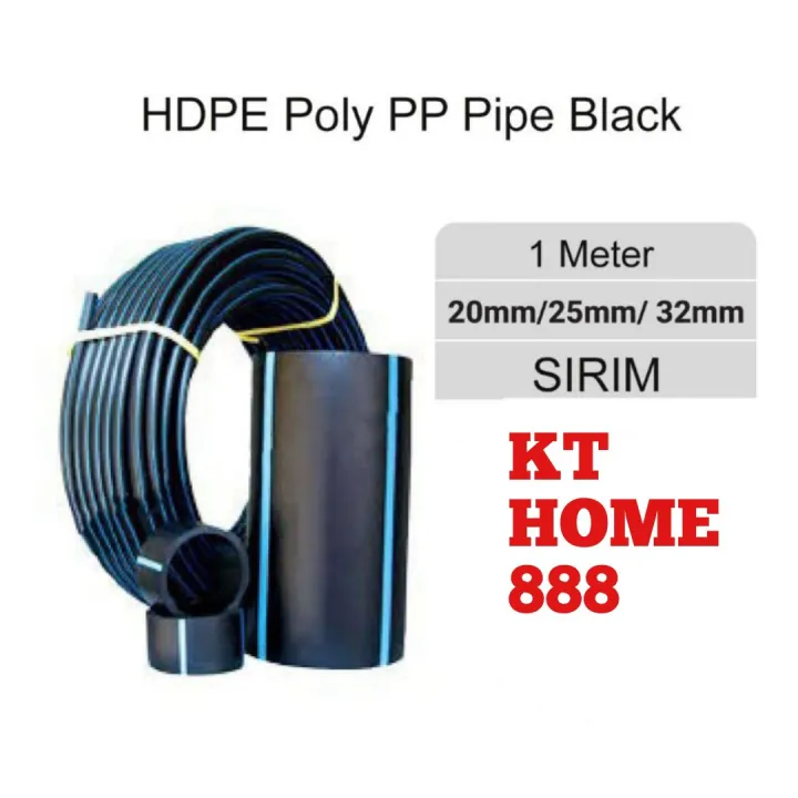 HDPE Poly PP Pipe Black SIRIM Polypaip Polypipe Paip Pertanian Fertigasi | Lazada