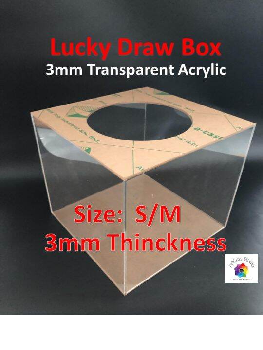 Clear acrylic lucky draw box - Size 200mm x 200mm x 200mm - READY MADE ...