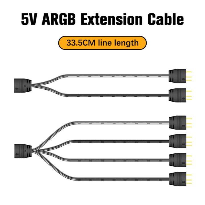 ARGB Splitter 5V 3 Pin 1 to 2/4 Universal 33.5cm Mainboard ARGB ...