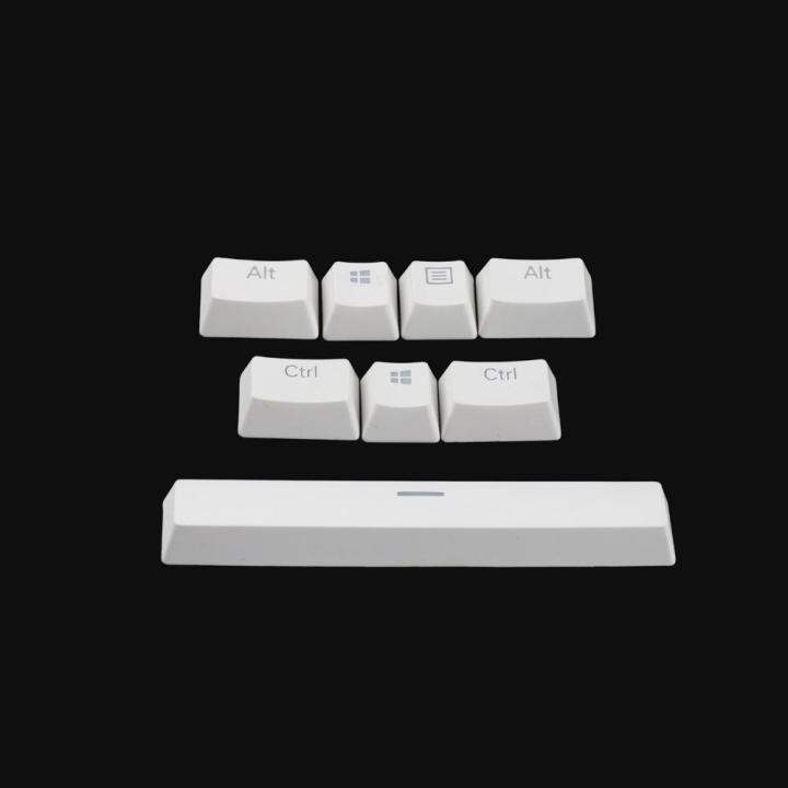 YMDK PBT Black White 8 Key Douhle Shot Shine Through Keycap Bottom Row ...