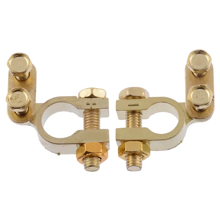 2Pcs Small Car Battery Terminals Clamps Pair Screw Connection Positive ...