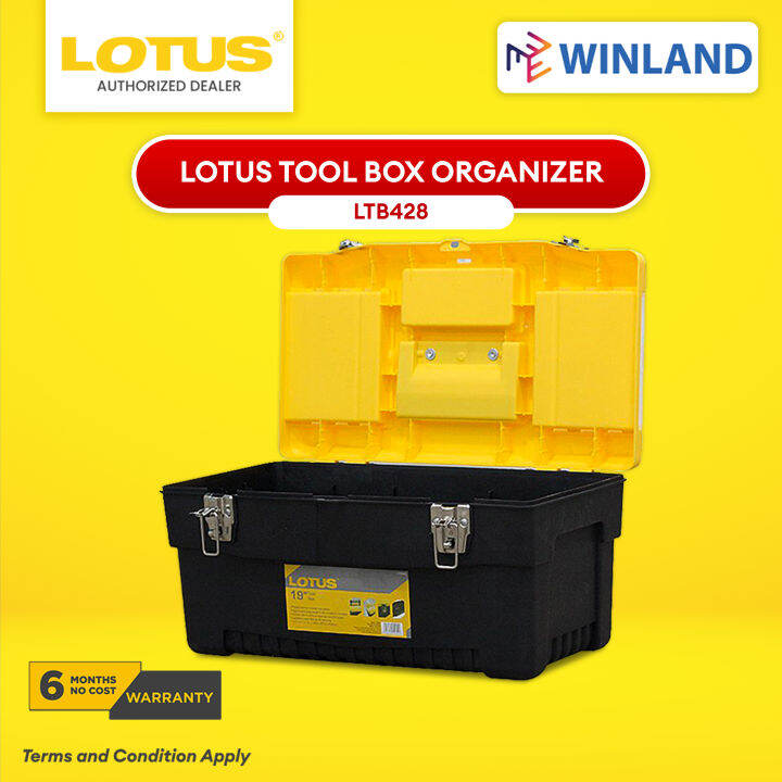 LOTUS by Winland 19Inches Plastic Iron Tool Box Organizer w/ Metal ...