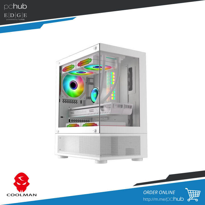 Coolman Reyna TG, white, mATX | Lazada PH