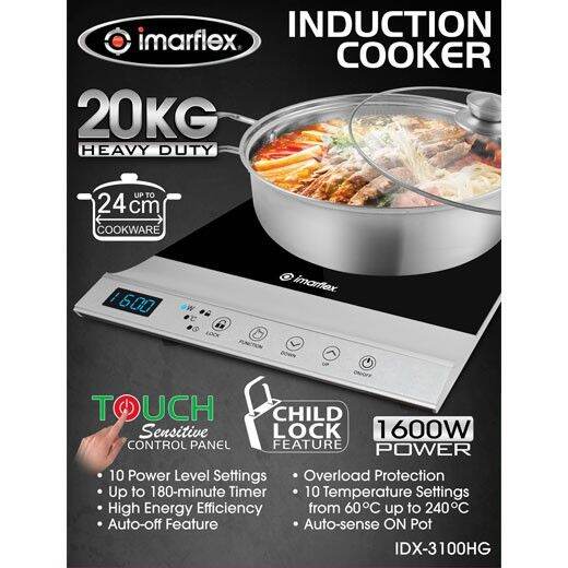 Imarflex Induction Cooker IDX-3100HG with free pot | Lazada PH