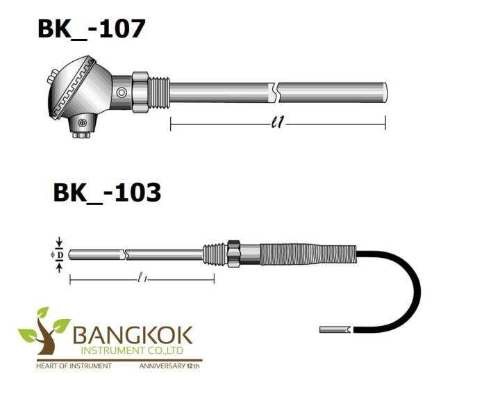 เซนเซอร์วัดอุณหภูมิ (แบบหัวกระโหลก) Temperature Sensor RTD Pt100 Model ...