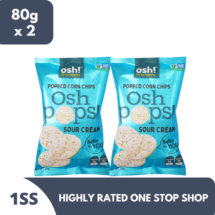 Oh So Healthy Popped Chips, Sour Cream 80g x 2 | Lazada PH