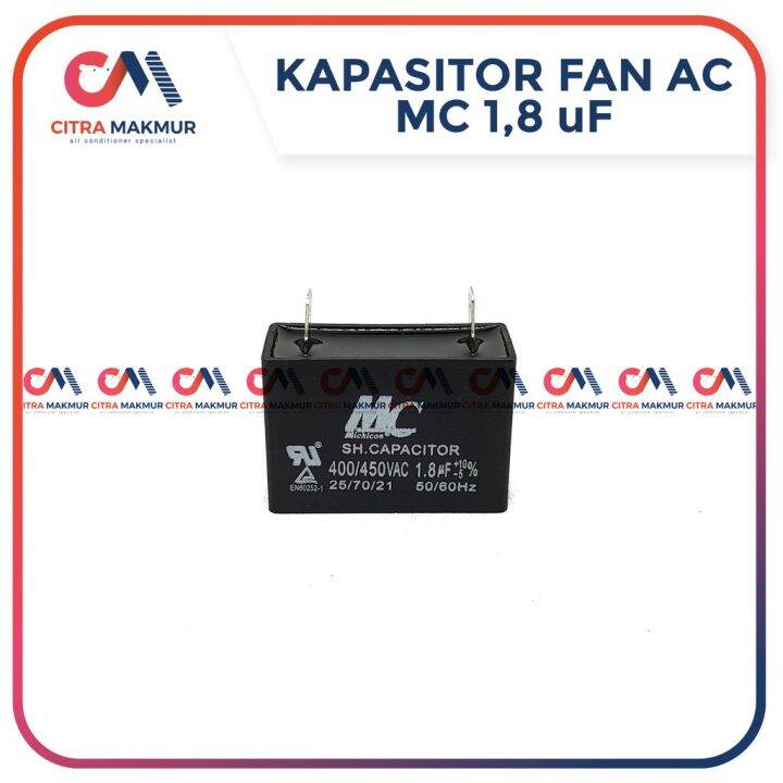 Kapasitor Fan AC 1.8 uf merk MC Kaki 2 Capasitor mikro Kipas Outdoor ...