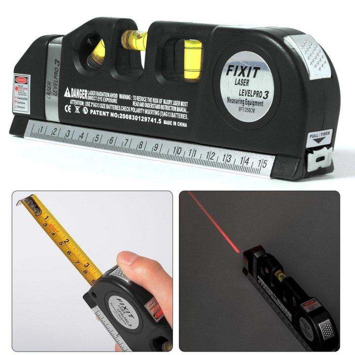 Laser Level Aligner Horizon Vertical Line Measure Tape Ruler ...