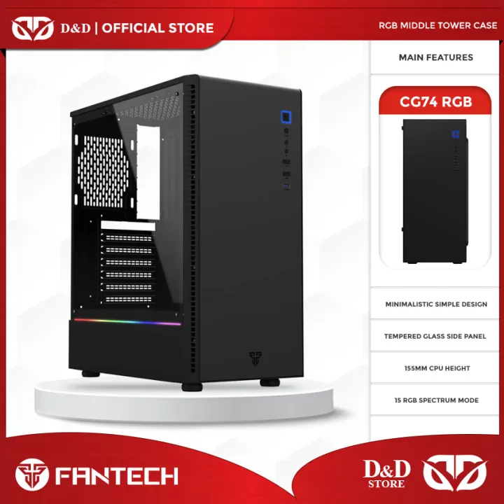 D&D | Fantech CG74 RGB Middle Tower Quality Case Tempered Glass Side ...