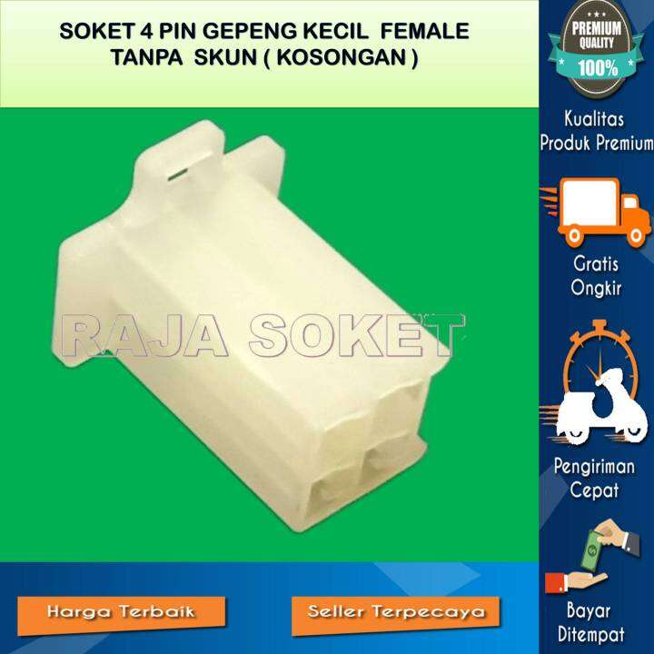 ( isi 10 pcs ) SOKET SOCKET CONNECTOR KONEKTOR MOTOR KABEL 4 PIN KECIL- TANPA SKUN - FEMALE ...