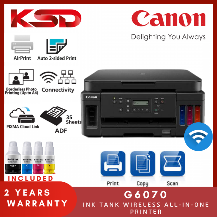 Canon PIXMA G6070 / GX6070 Refillable Ink Tank All-In-One Color Printer ...
