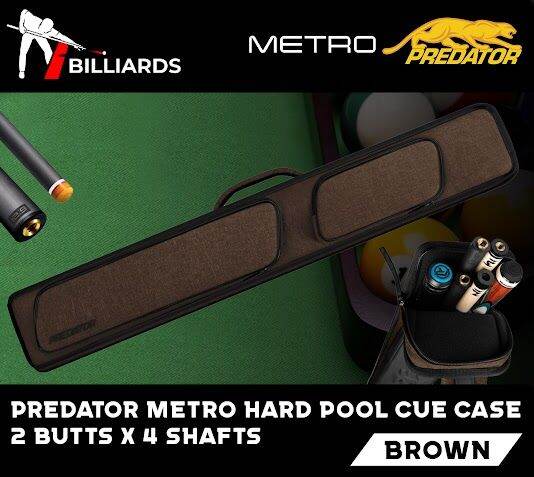 Predator metro hard Pool Cue Case BROWN 2 Butts x 4 Shafts Billiard ...